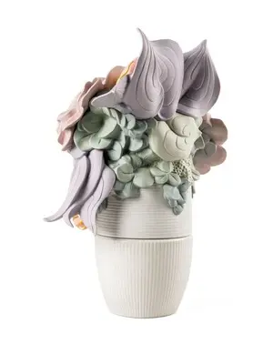LLADRO Engraved Floral-detail Vase - Purple