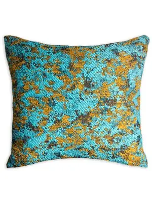 THE HOUSE OF LYRIA Asinara Cable-knit Cotton Cushion - Blue