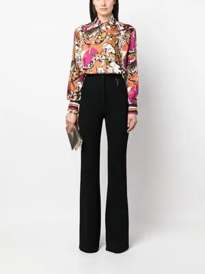 Roberto Cavalli High-waist Flared Wool Trousers