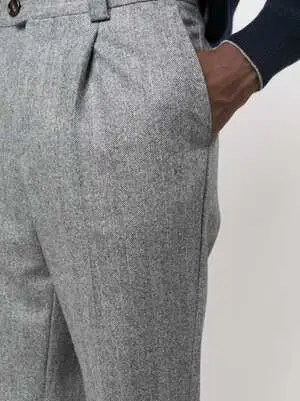 Brunello Cucinelli Pressed-crease Trousers - Grey