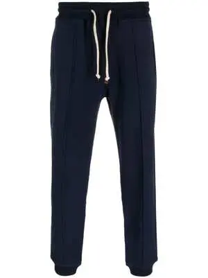 Brunello Cucinelli Drawstring Cotton Track Pants - Blue