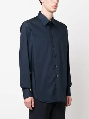 BILLIONAIRE Logo-embroidered Cotton Shirt - Blue