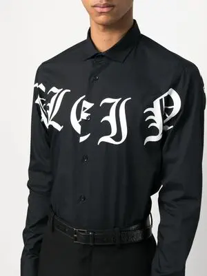Philipp Plein Sugar Daddy Logo-print Shirt - Black