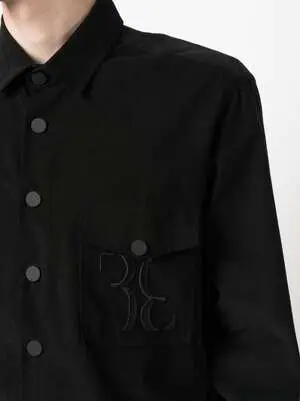 BILLIONAIRE Monogram-embroidered Cotton-corduroy Shirt