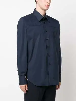 BILLIONAIRE Suede-panel Cotton Shirt