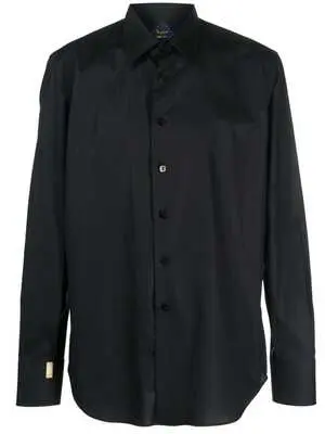 BILLIONAIRE Logo-embroidered Cotton Shirt - Black