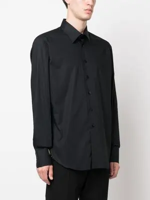 BILLIONAIRE Logo-embroidered Cotton Shirt - Black