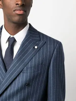 LUIGI BIANCHI MANTOVA Pinstriped Double-breasted Suit