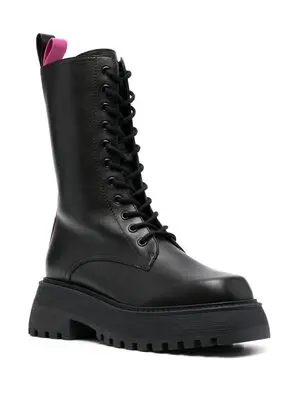 3JUIN Lace-up Leather Boots