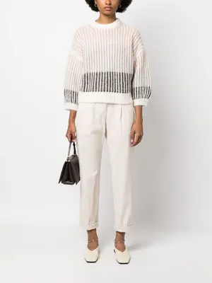 Peserico Slim-cut Tapered-leg Trousers - Neutrals