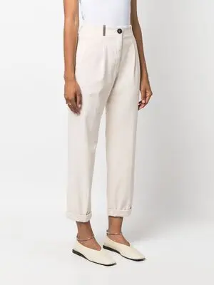 Peserico Slim-cut Tapered-leg Trousers - Neutrals