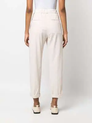 Peserico Slim-cut Tapered-leg Trousers - Neutrals