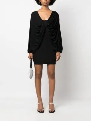 Giuseppe Di Morabito Flower-detail Ruched Minidress - Black