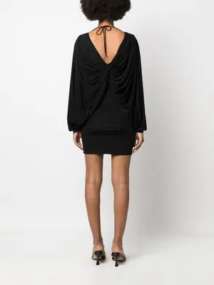 Giuseppe Di Morabito Flower-detail Ruched Minidress - Black