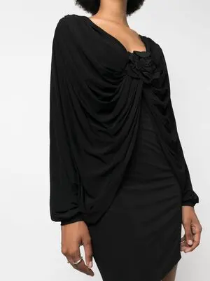Giuseppe Di Morabito Flower-detail Ruched Minidress - Black