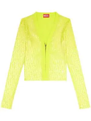 DIESEL® M-gria" Monogram Knit Cardigan - Green