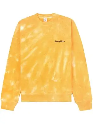 SPORTY & RICH Logo-embroidered Tie-dye Sweatshirt