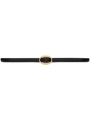 Saint Laurent Oval-buckle Leather Belt