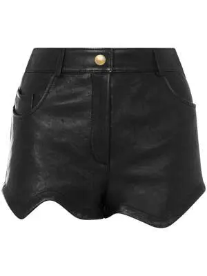Moschino Asymmetric-hem Leather Mini Skirt - Black