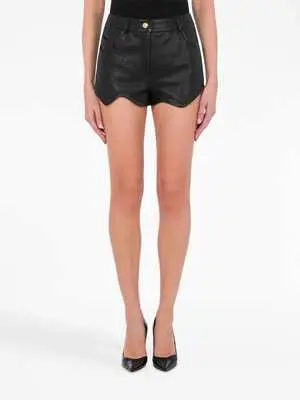 Moschino Asymmetric-hem Leather Mini Skirt