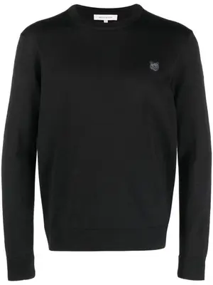 Maison Kitsuné Logo Appliqué Jumper - Black