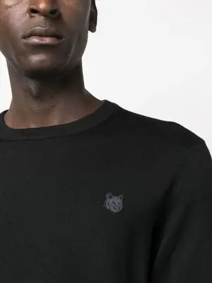 Maison Kitsuné Logo Appliqué Jumper - Black