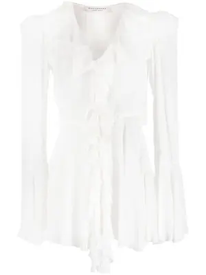 Philosophy Di Lorenzo Serafini Ruched-trim V-neck Blouse