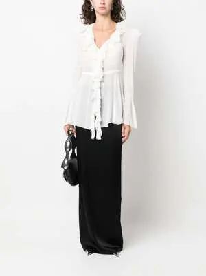 Philosophy Di Lorenzo Serafini Ruched-trim V-neck Blouse