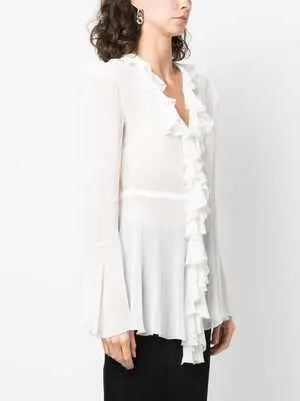 Philosophy Di Lorenzo Serafini Ruched-trim V-neck Blouse