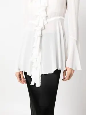 Philosophy Di Lorenzo Serafini Ruched-trim V-neck Blouse