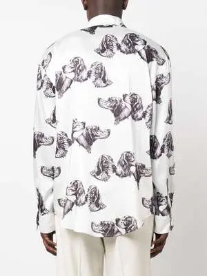 MSGM Graphic-print Long-sleeve Shirt
