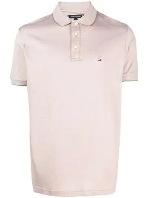 Tommy Hilfiger Logo-patch Piqué Polo Shirt - Neutrals