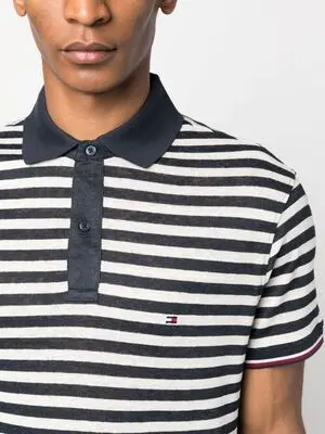 Tommy Hilfiger Logo-patch Striped Polo Shirt