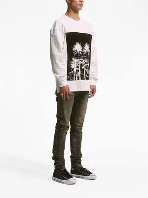 PURPLE BRAND Acid-wash Low-rise Skinny Jeans