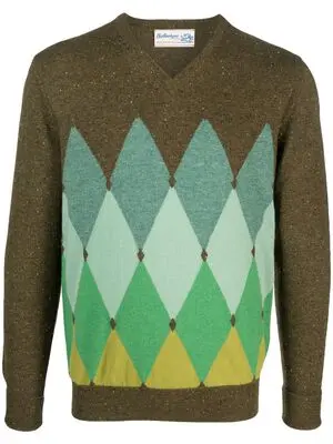 BALLANTYNE Argyle-intarsia Knit Jumper