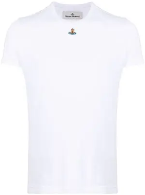VIVIENNE WESTWOOD Orb-embroidered T-shirt - White