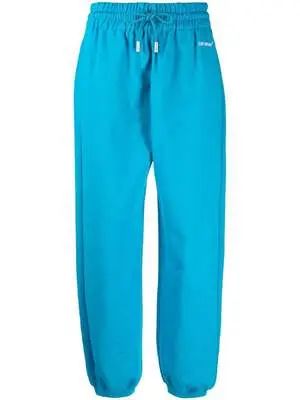 Off-White Logo-embroidered Cotton Track Pants - Blue