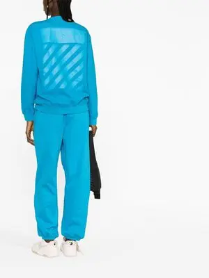 Off-White Logo-embroidered Cotton Track Pants - Blue