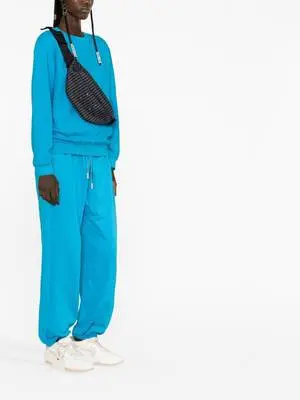 Off-White Logo-embroidered Cotton Track Pants - Blue