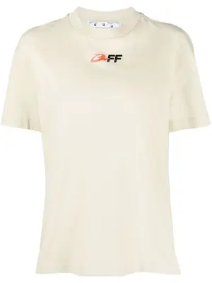 Off-White Graphic-print Cotton T-shirt - Neutrals
