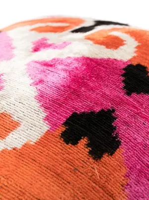 LES-OTTOMANS Abstract-print Velvet Cushion