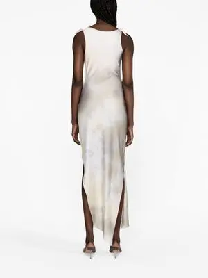 Coperni Floral-appliqué Cut-out Dress - Neutrals