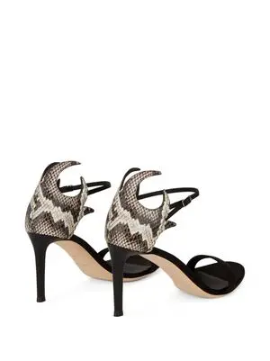 GIUSEPPE ZANOTTI Nyco 85mm Snakeskin-effect Sandals