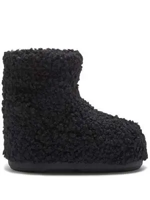 Moon Boot Icon Low Faux-shearling Boots - Black