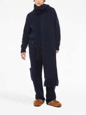 Alanui A Finest Ribbed Fringed Scarf - Blue