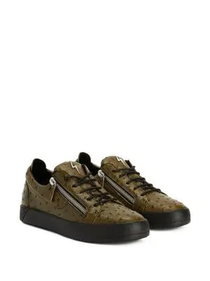 GIUSEPPE ZANOTTI Frankie Double-zip Low-top Sneakers - Green