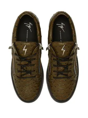 GIUSEPPE ZANOTTI Frankie Double-zip Low-top Sneakers - Green