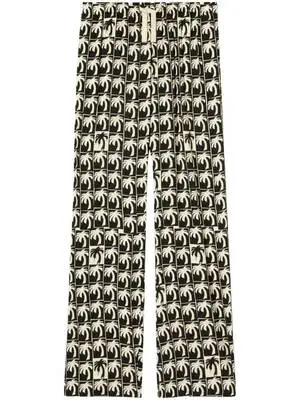Palm Angels Palm-tree Print Wide-leg Trousers