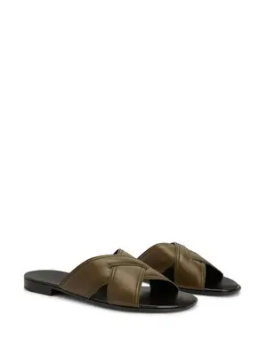 GIUSEPPE ZANOTTI Flavio Leather Sandals - Green