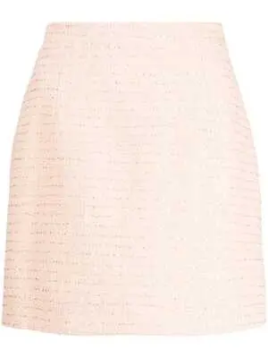 Alessandra Rich Sequin-embellished Tweed Miniskirt - Pink